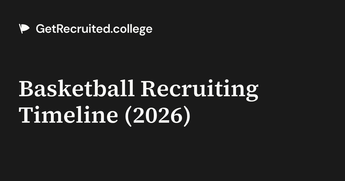 Basketball Recruiting Timeline (2026) | GetRecruited