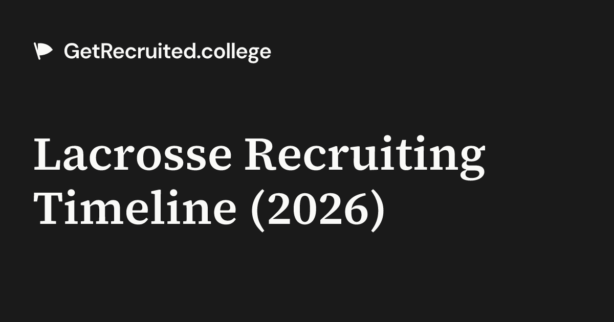 Lacrosse Recruiting Timeline (2026) | GetRecruited