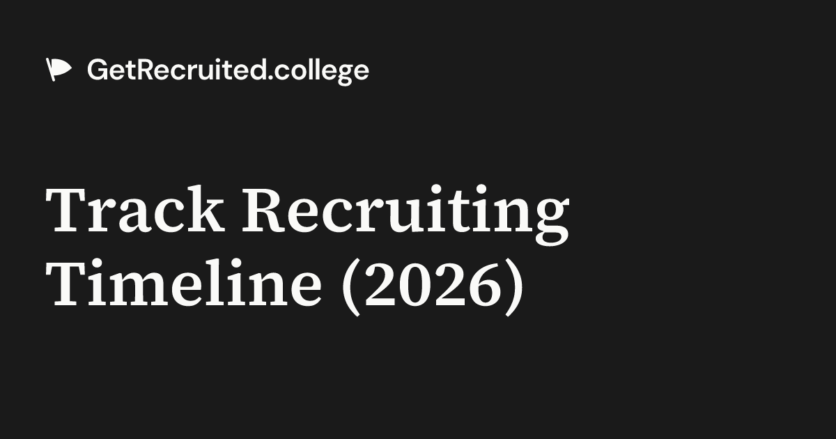 Track Recruiting Timeline (2026) | GetRecruited